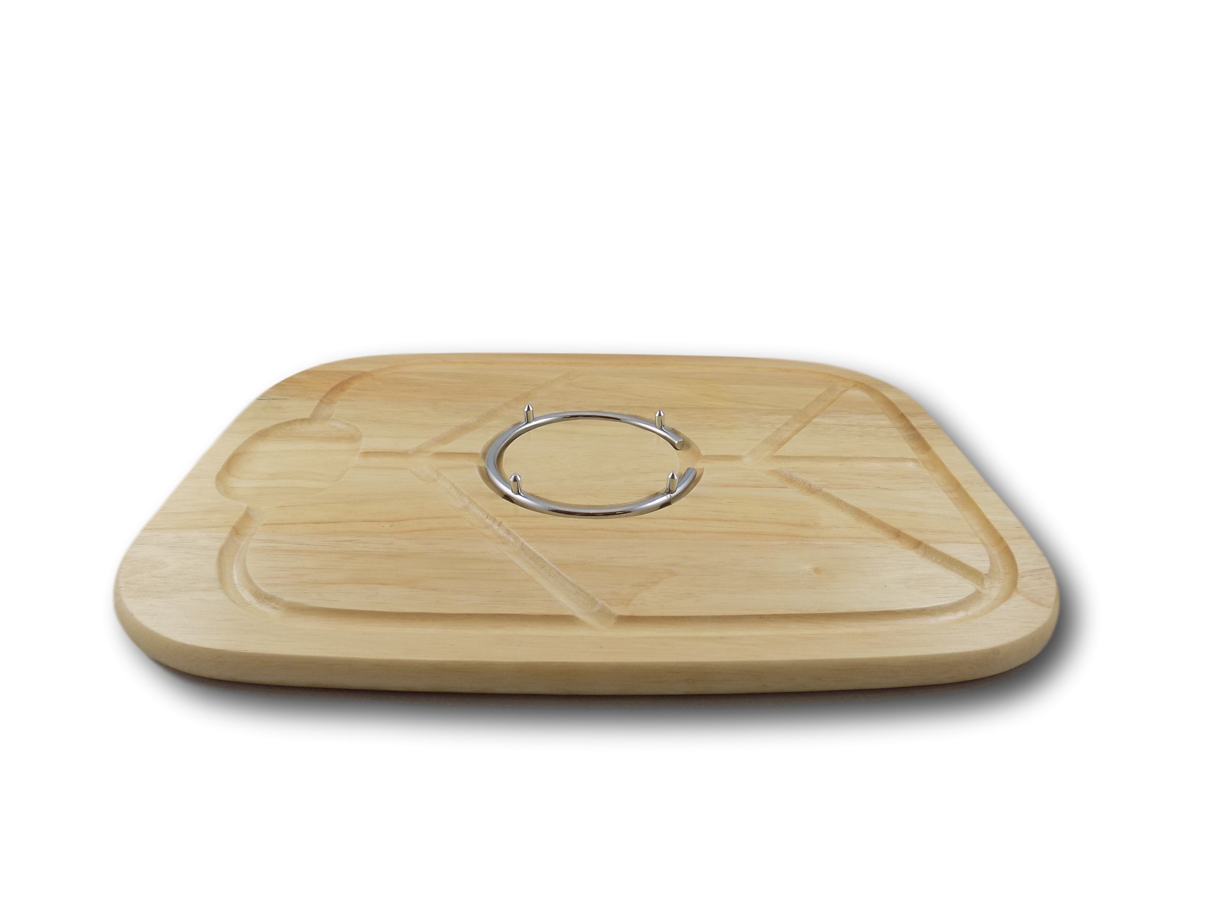 Wooden Carving Board with Spiked Ring