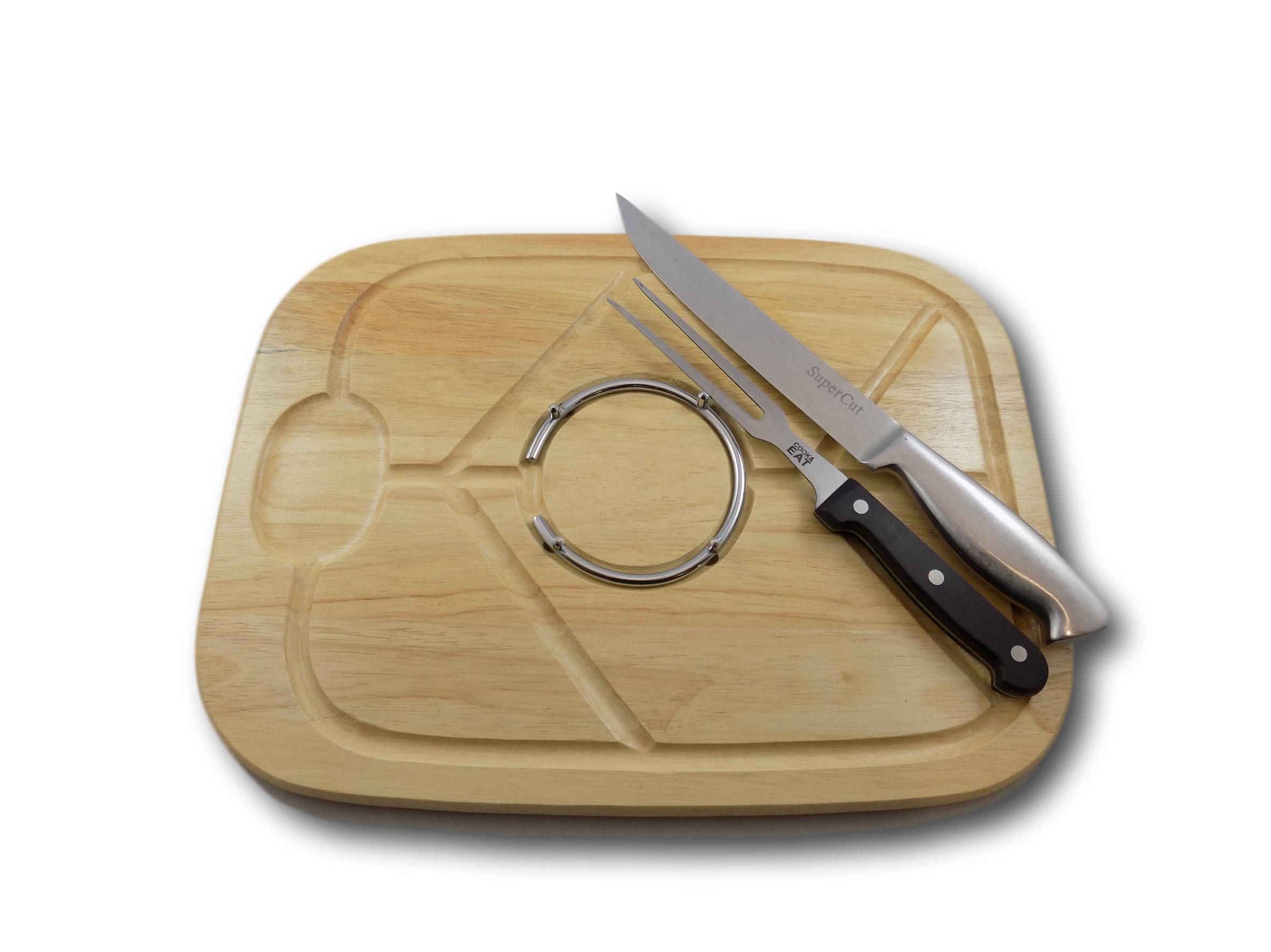 Wooden Carving Board with Spiked Ring